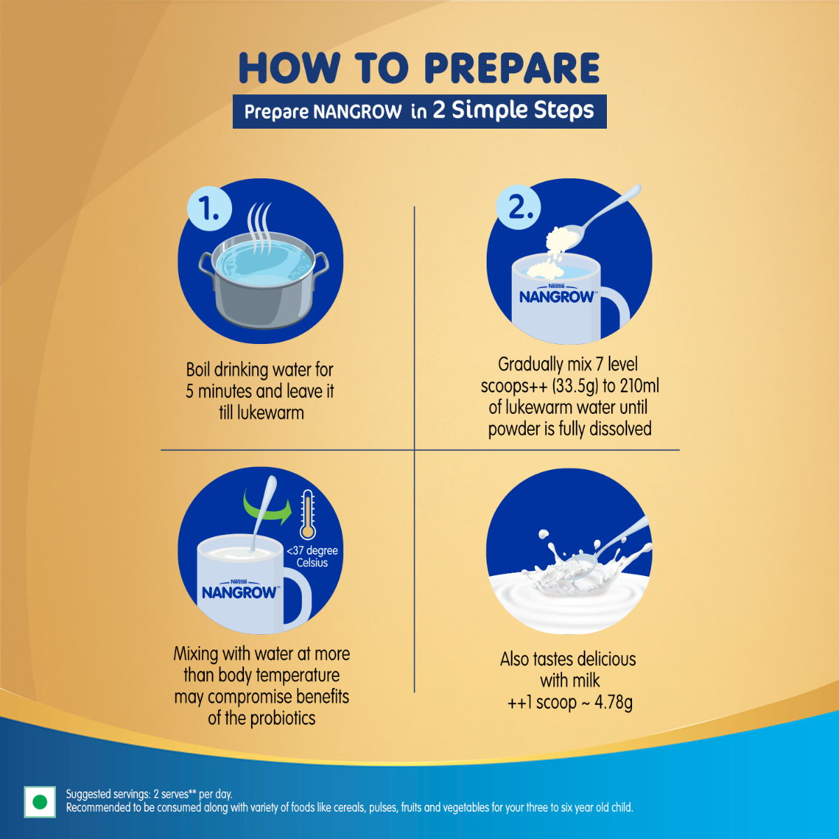 Nestle Nangrow Creamy Vanilla Flavour Nutrition Drink Powder, 400 gm ...