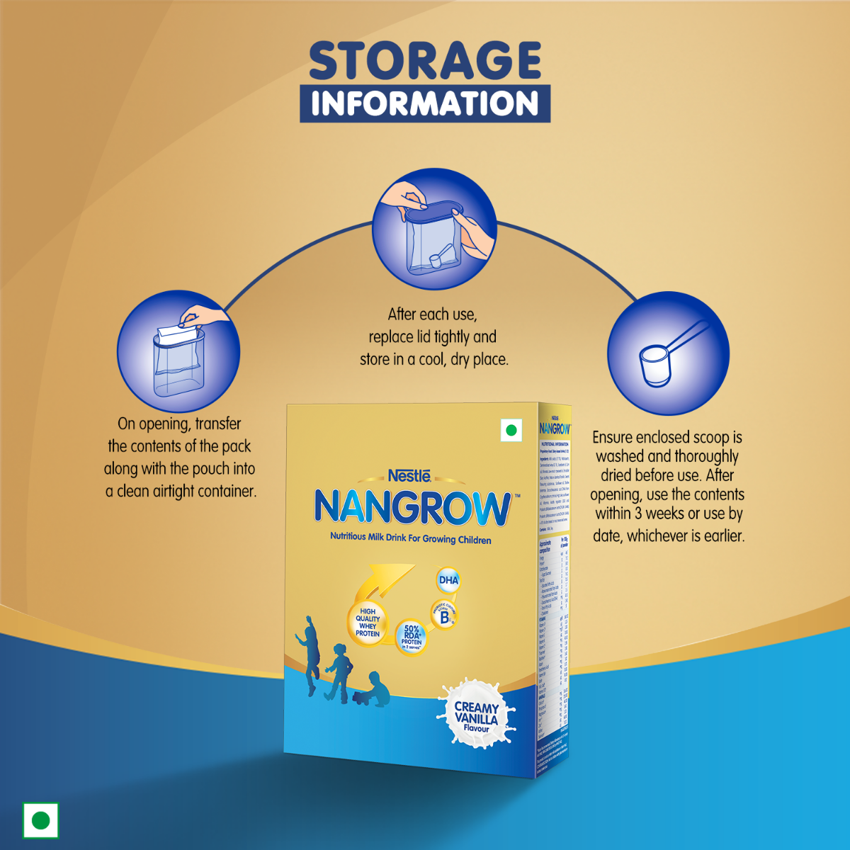 Nestle Nangrow Creamy Vanilla Flavour Nutrition Drink Powder, 400 gm ...