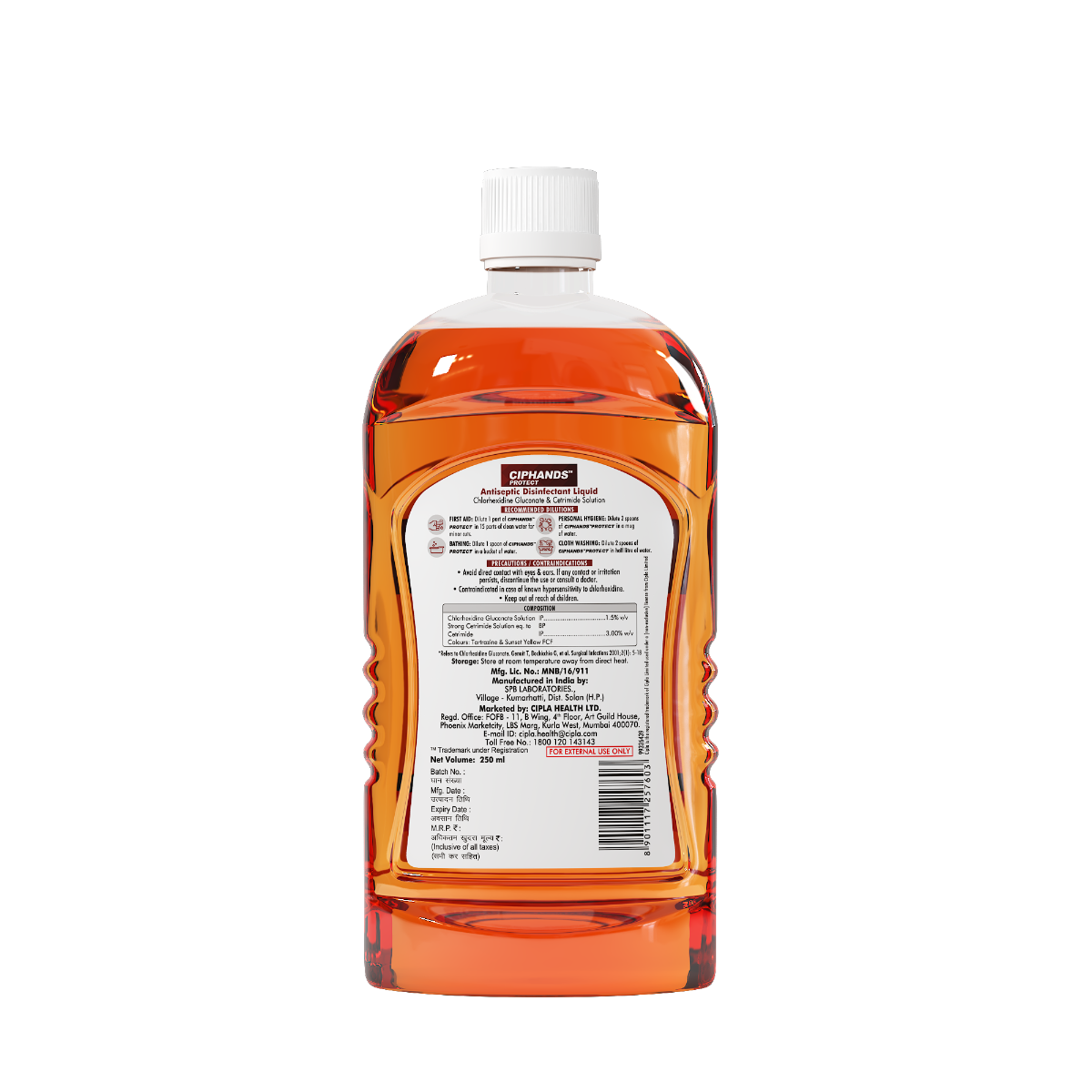 Ciphands Protect Antiseptic Disinfectant Liquid, 250 ml Price, Uses ...