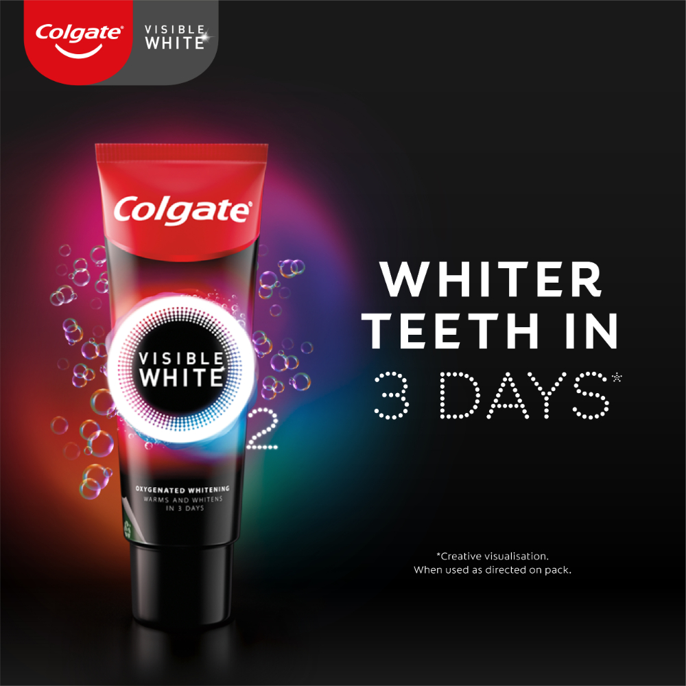 Colgate Visible White O2 Whitening Peppermint Sparkle Toothpaste, 25 gm ...