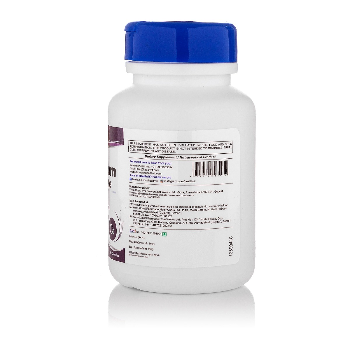 Healthvit Chromium Picolinate 200 mg, 60 Capsules Price, Uses, Side ...