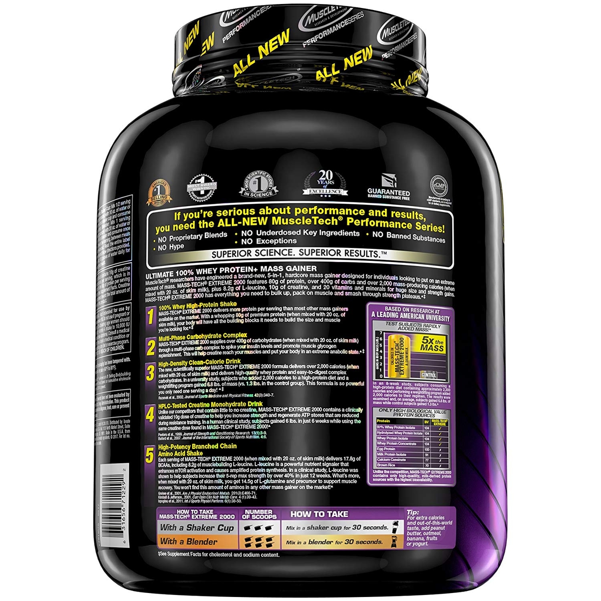 Muscletech Performance Series Mass Tech Extreme 2000 Vanilla Milkshake ...