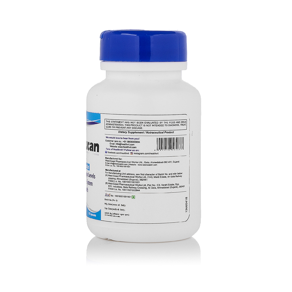 Healthvit Beta Glucan 250 mg, 60 Capsules Price, Uses, Side Effects ...