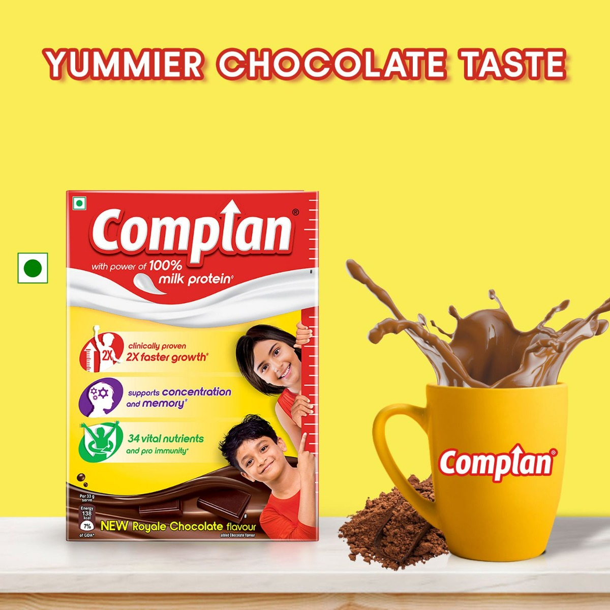 Complan Royale Chocolate Flavour Nutrition Drink Powder, 200 gm Refill ...