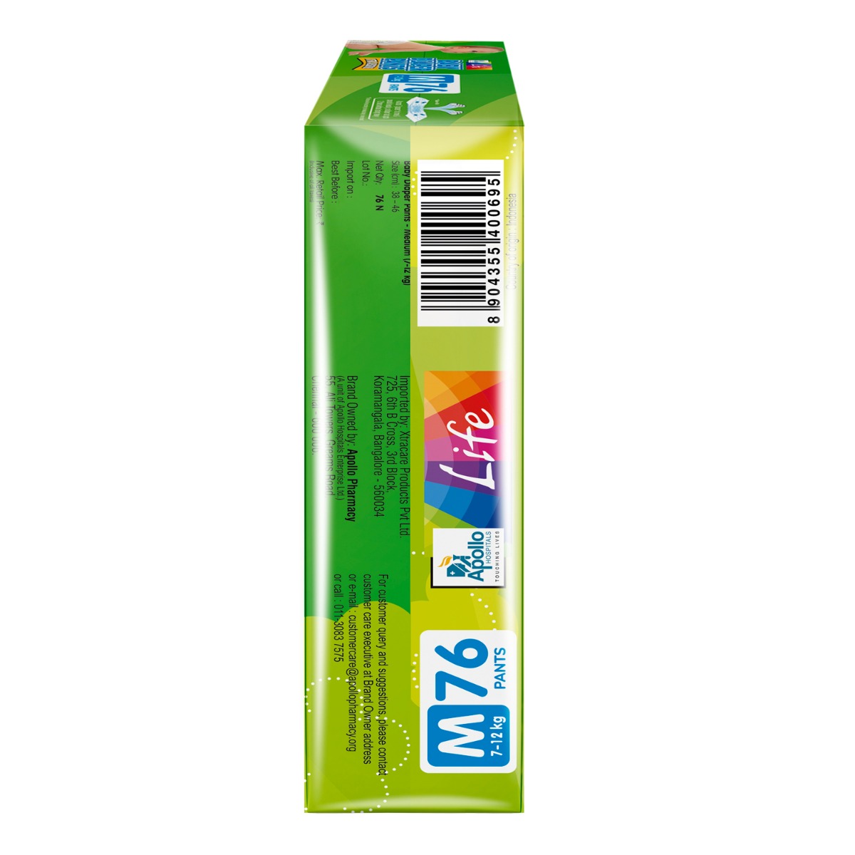 Apollo Life Baby Diaper Pants Medium, 76 Count Price, Uses, Side ...