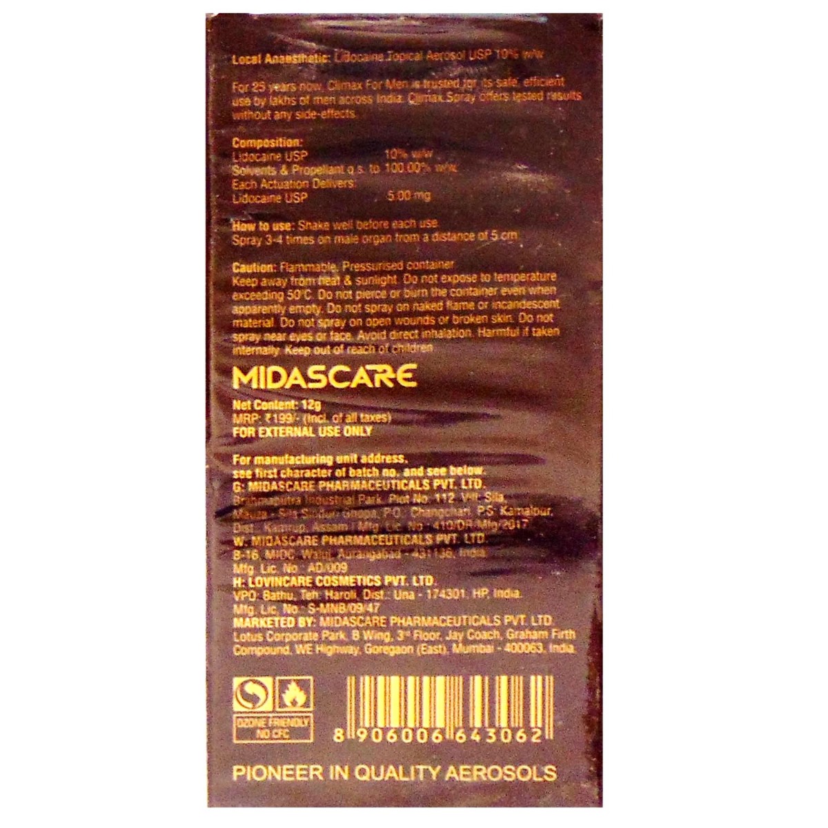 Climax Spray, 12 gm Price, Uses, Side Effects, Composition - Apollo ...