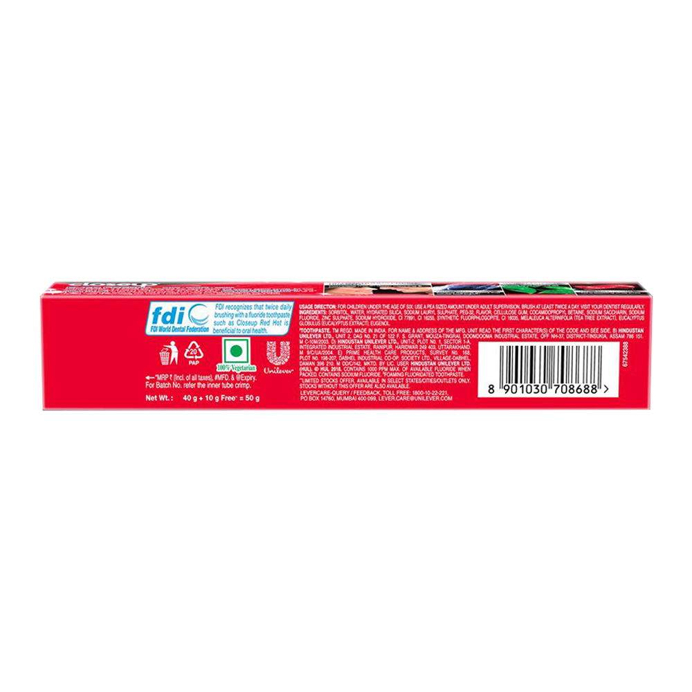 Closeup Ever Fresh+ Red Hot Gel Toothpaste, 50 gm Price, Uses, Side ...
