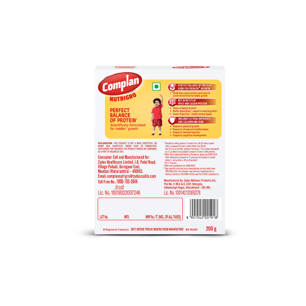 Complan Nutrigro Creamy Vanilla Flavoured Health & Nutrition Drink, 200 ...