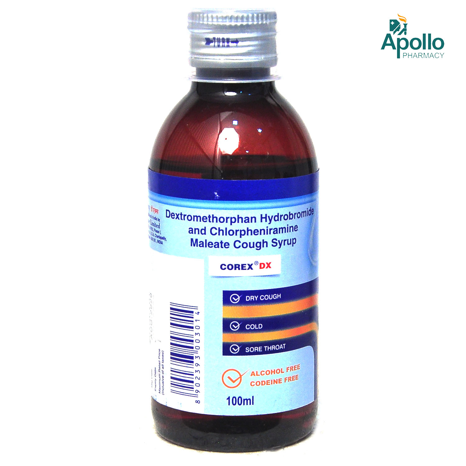 Corex DX Syrup 100 ml Price, Uses, Side Effects, Composition - Apollo ...