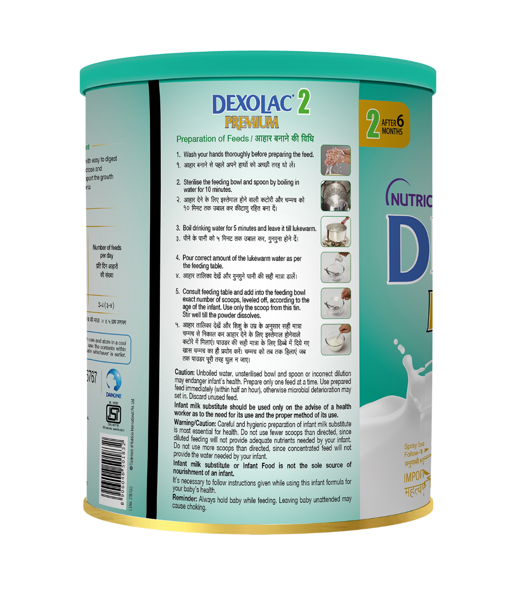 Dexolac Premium Infant Formula Stage 2 Powder (After 6 Months), 400 gm ...