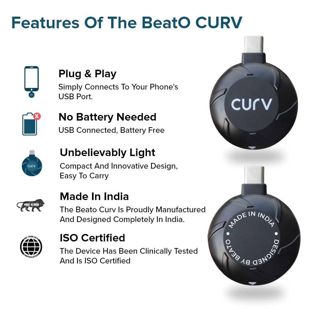 BeatO Curv Smartphone Connected Glucometer Kit with 50 Strips & 50 ...