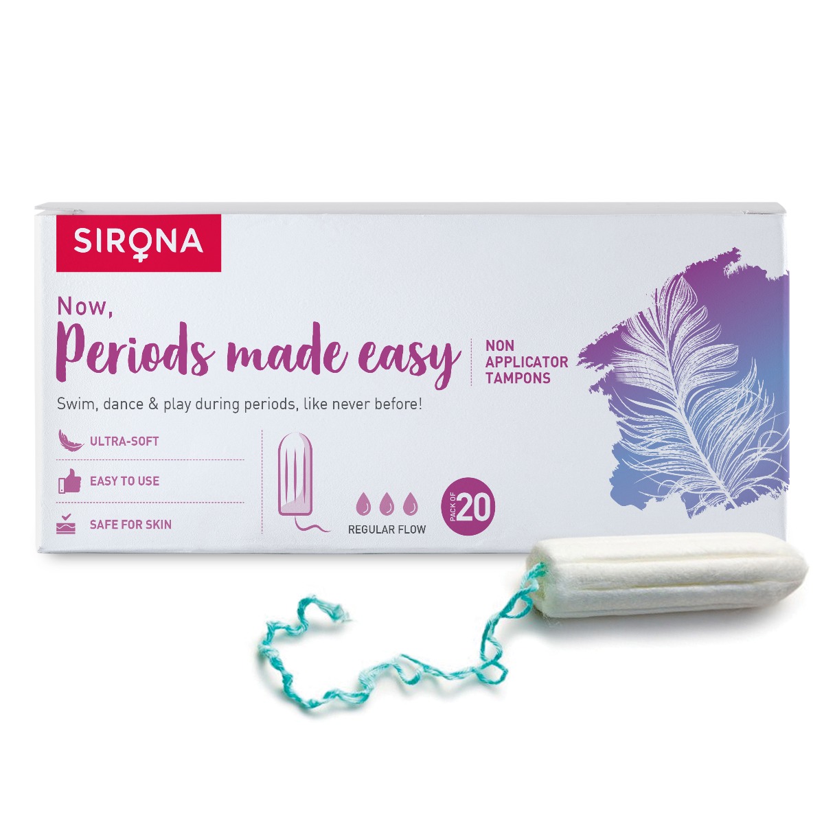 Sirona Now, Periods Made Easy Regular Flow Tampons, 20 Count Price ...