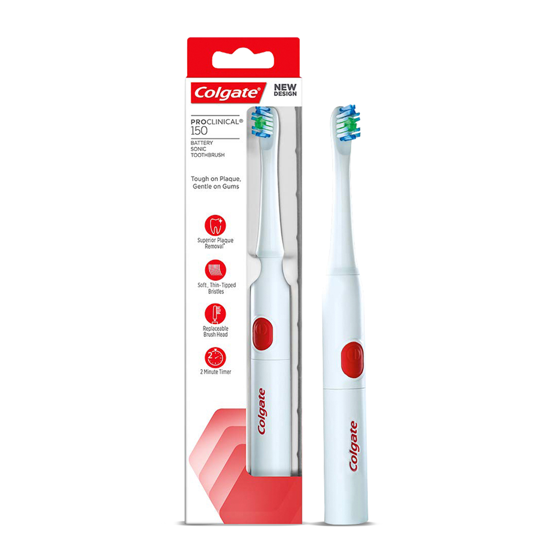 Colgate Proclinical 150 Battery Sonic Electric Toothbrush, 1 Count ...