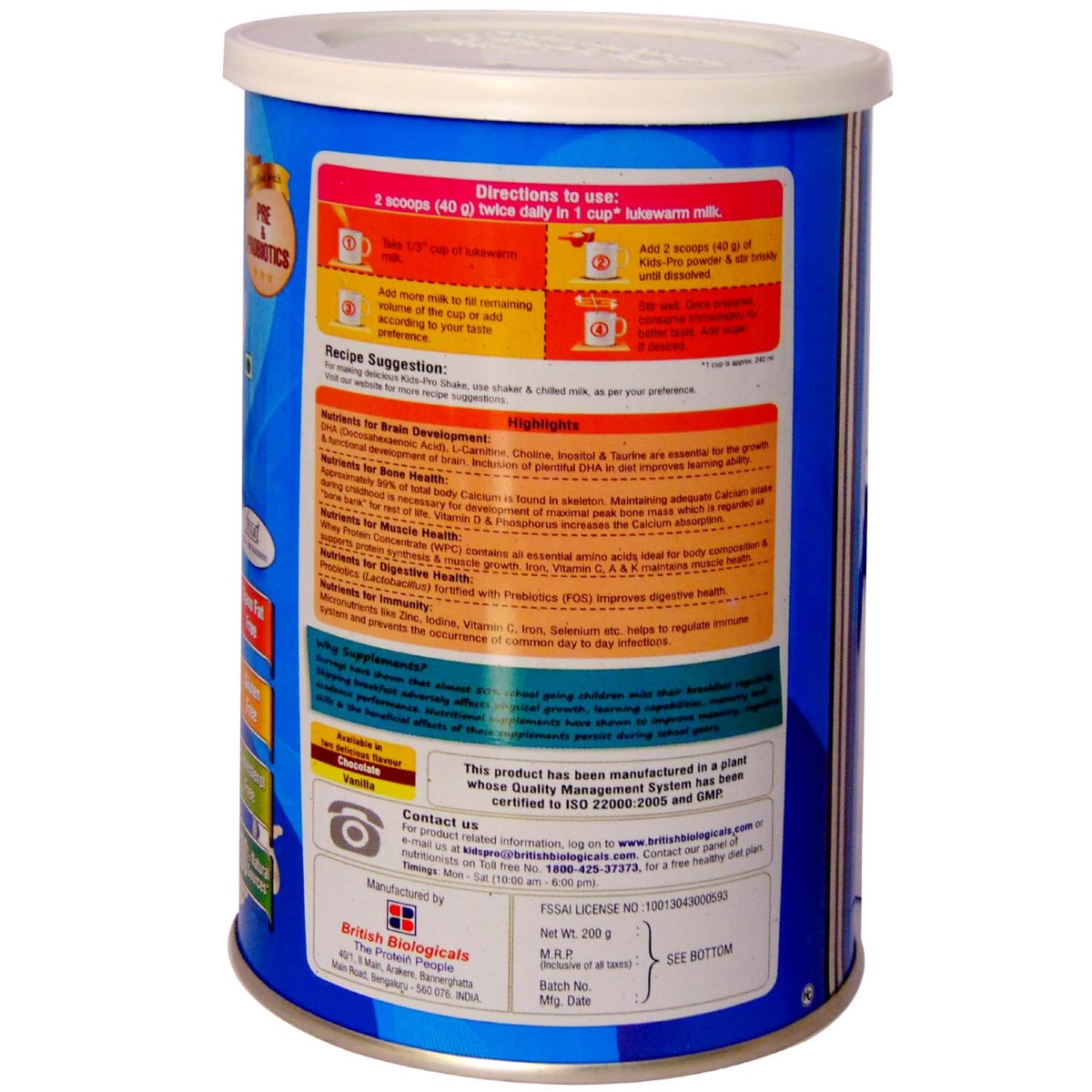 Kids - Pro Vanilla Flavoured Powder, 200 gm Tin Price, Uses, Side ...