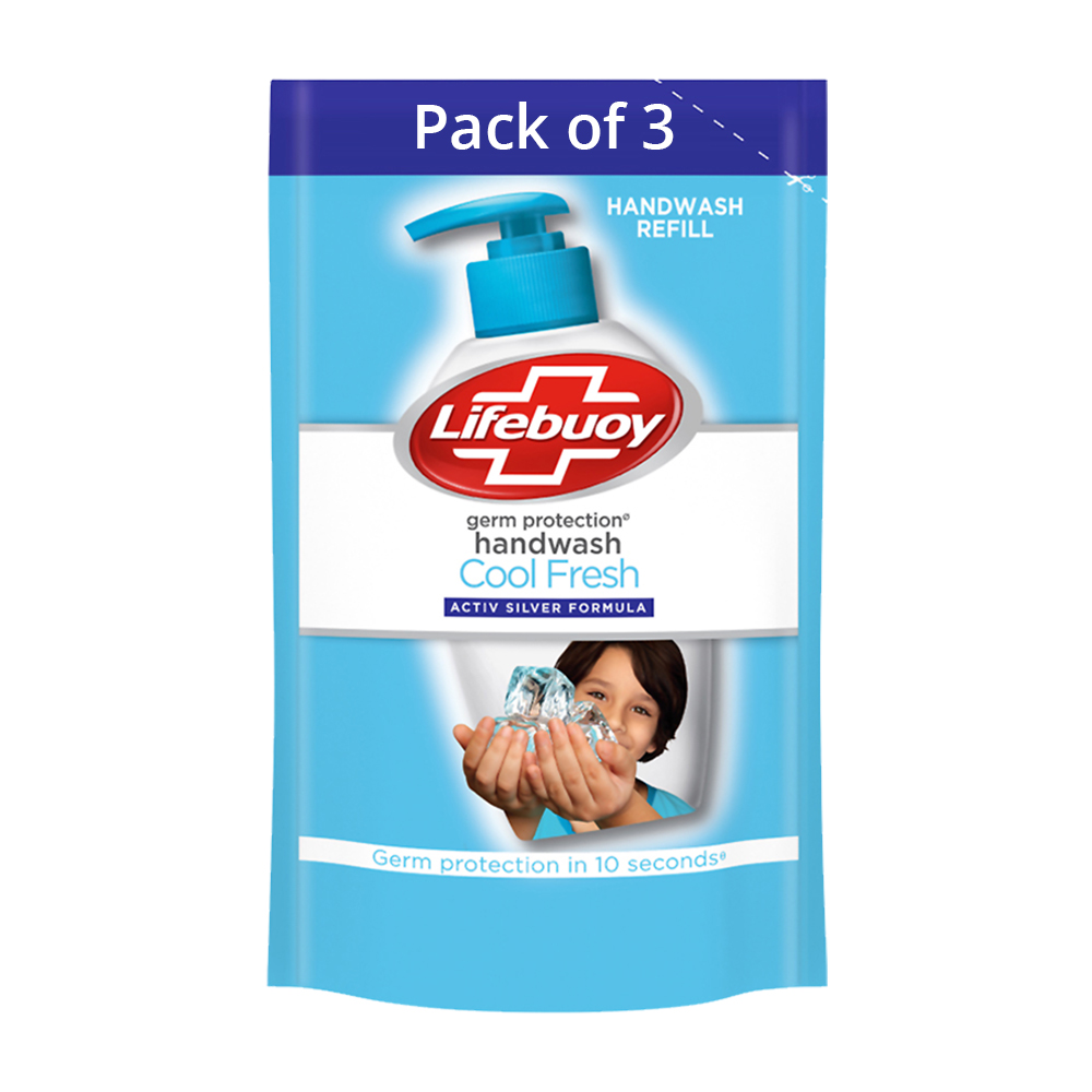 Lifebuoy Cool Fresh Menthol Germ Protection Handwash, 555 ml (3 x 185 ...