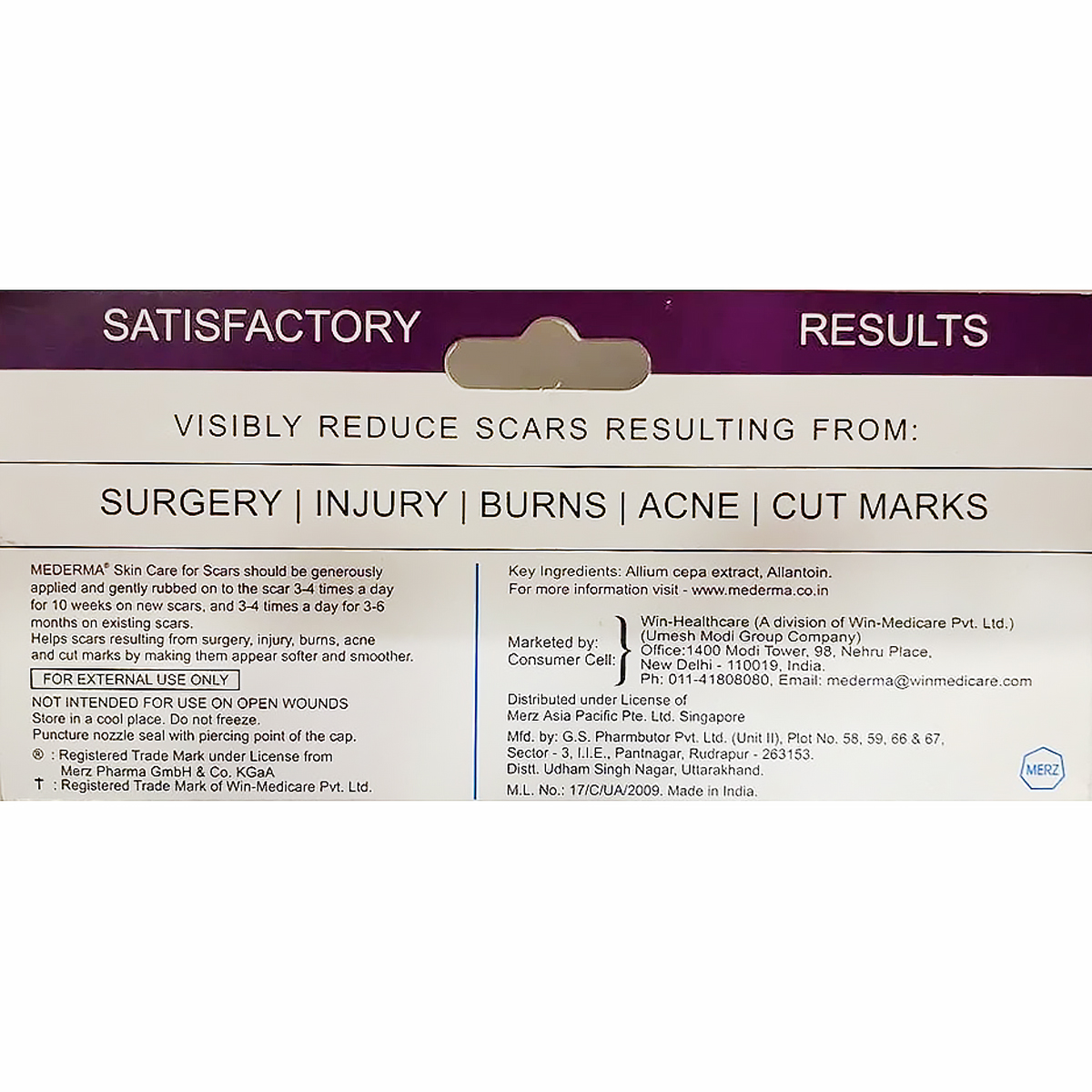 Mederma Cream, 20 gm Price, Uses, Side Effects, Composition - Apollo ...