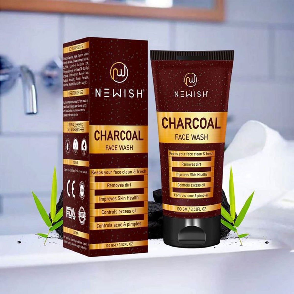 Newish Charcoal Face Wash, 100 gm Price, Uses, Side Effects ...