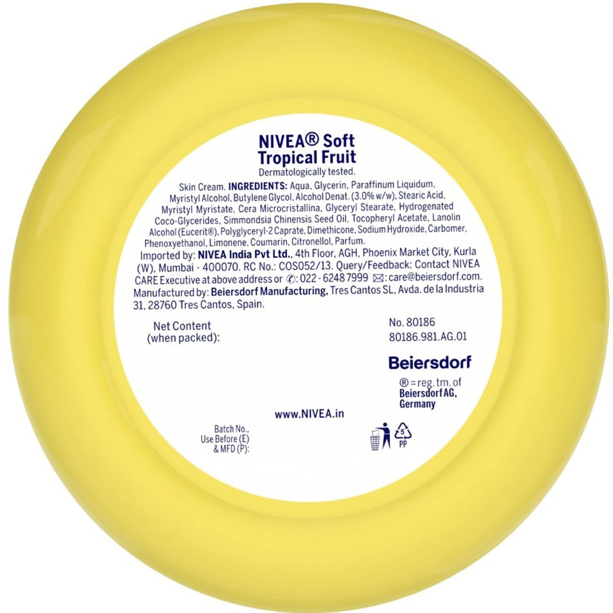 Nivea Soft Tropical Fruit Light Moisturising Cream, 100 ml Price, Uses ...