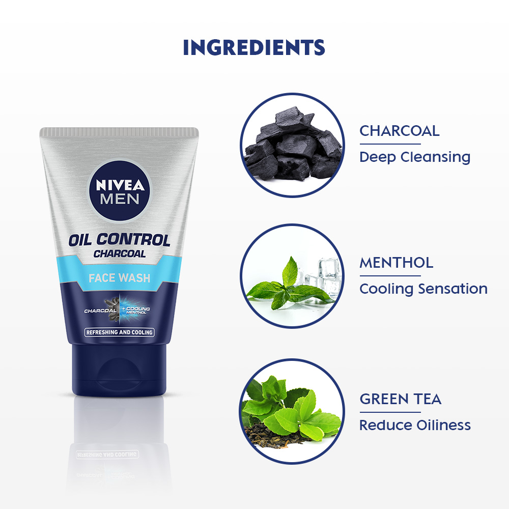 Nivea Men Oil Control Charcoal Face Wash, 50 gm Price, Uses, Side ...