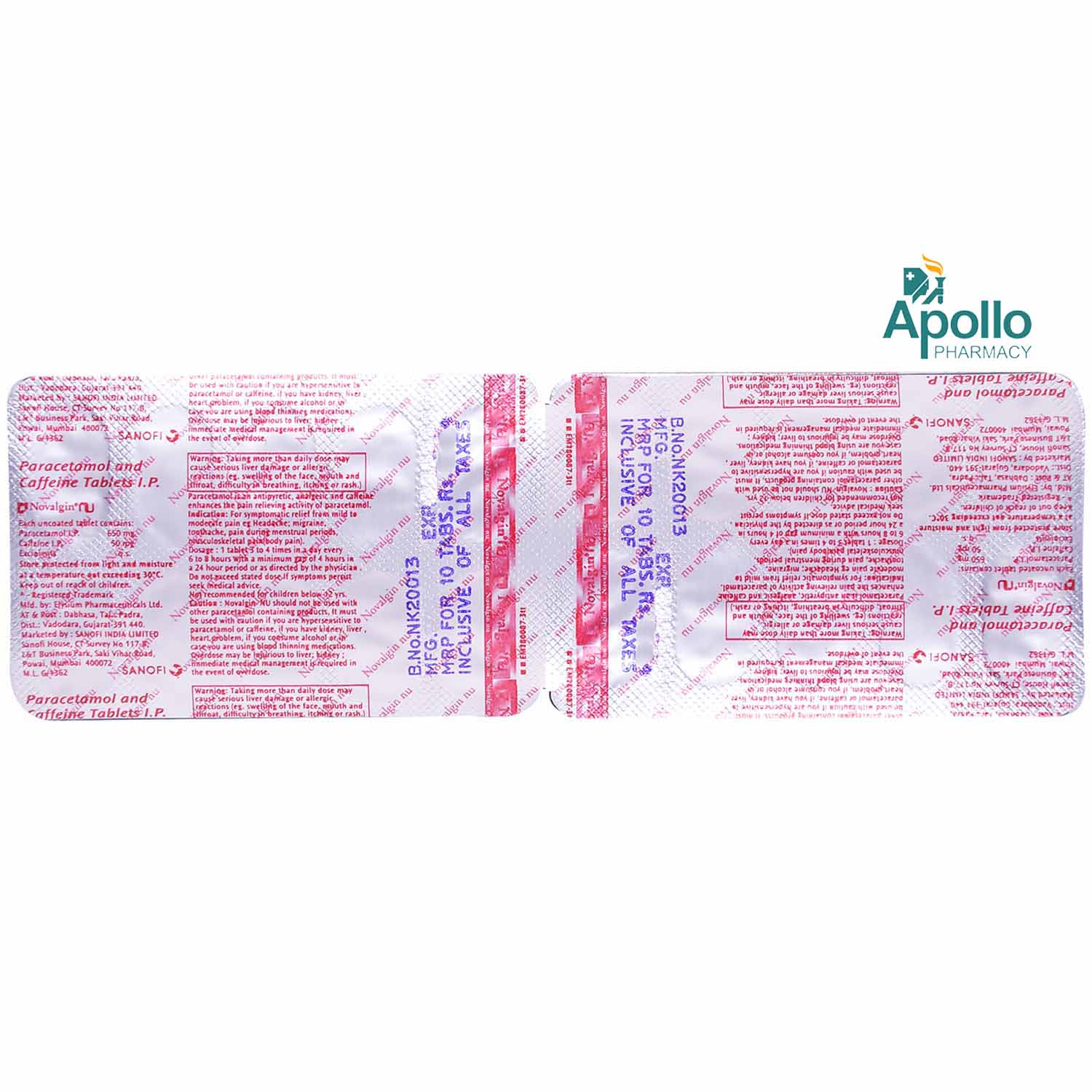 NOVALGIN NU TABLET Price, Uses, Side Effects, Composition - Apollo Pharmacy