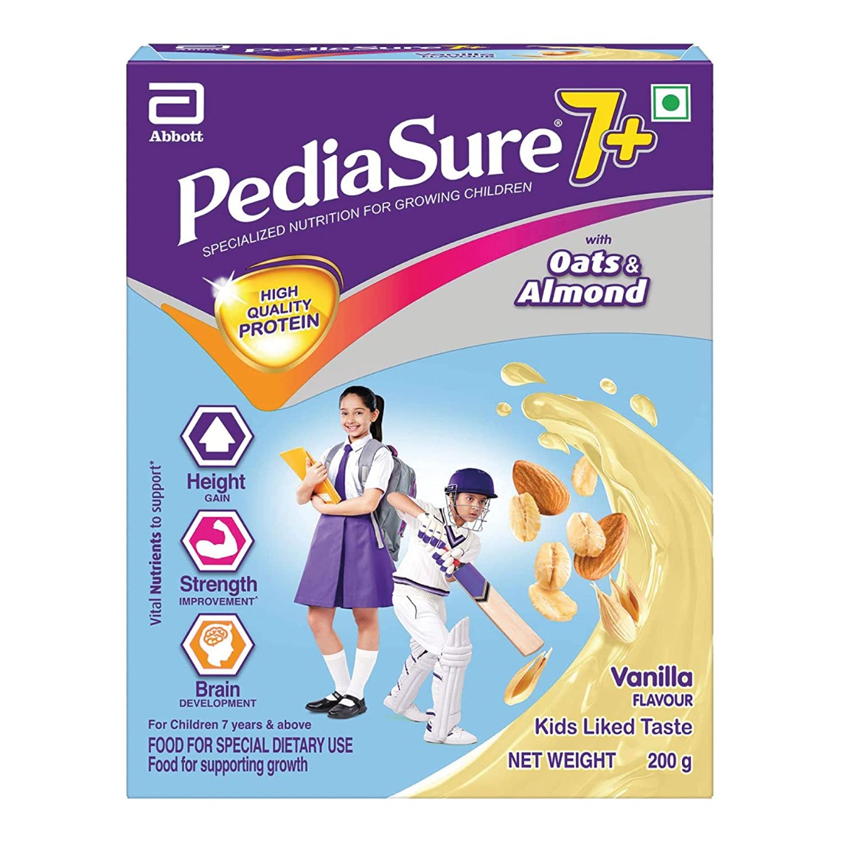 Pediasure Vanilla Flavour Powder Kids Nutrition Drink 7+ Years, 200 gm ...