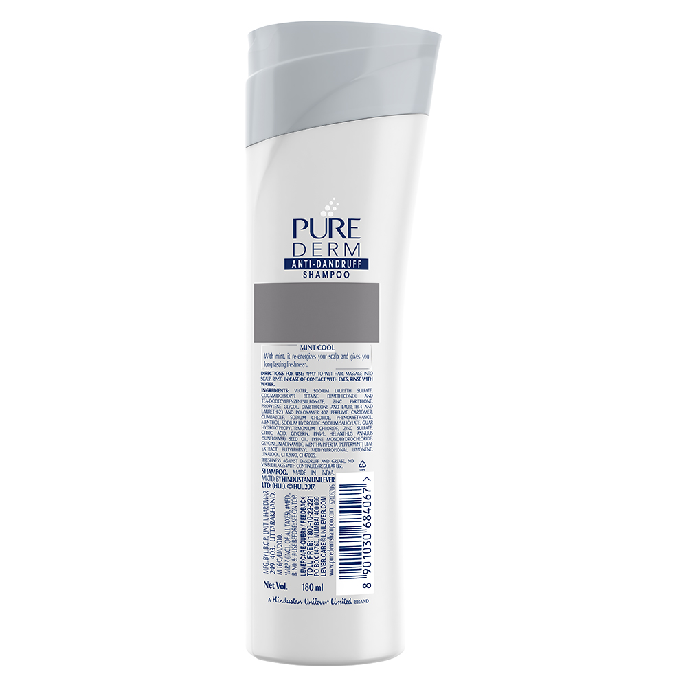 Pure Derm Mint Cool Anti-Dandruff Shampoo, 180 ml Price, Uses, Side ...