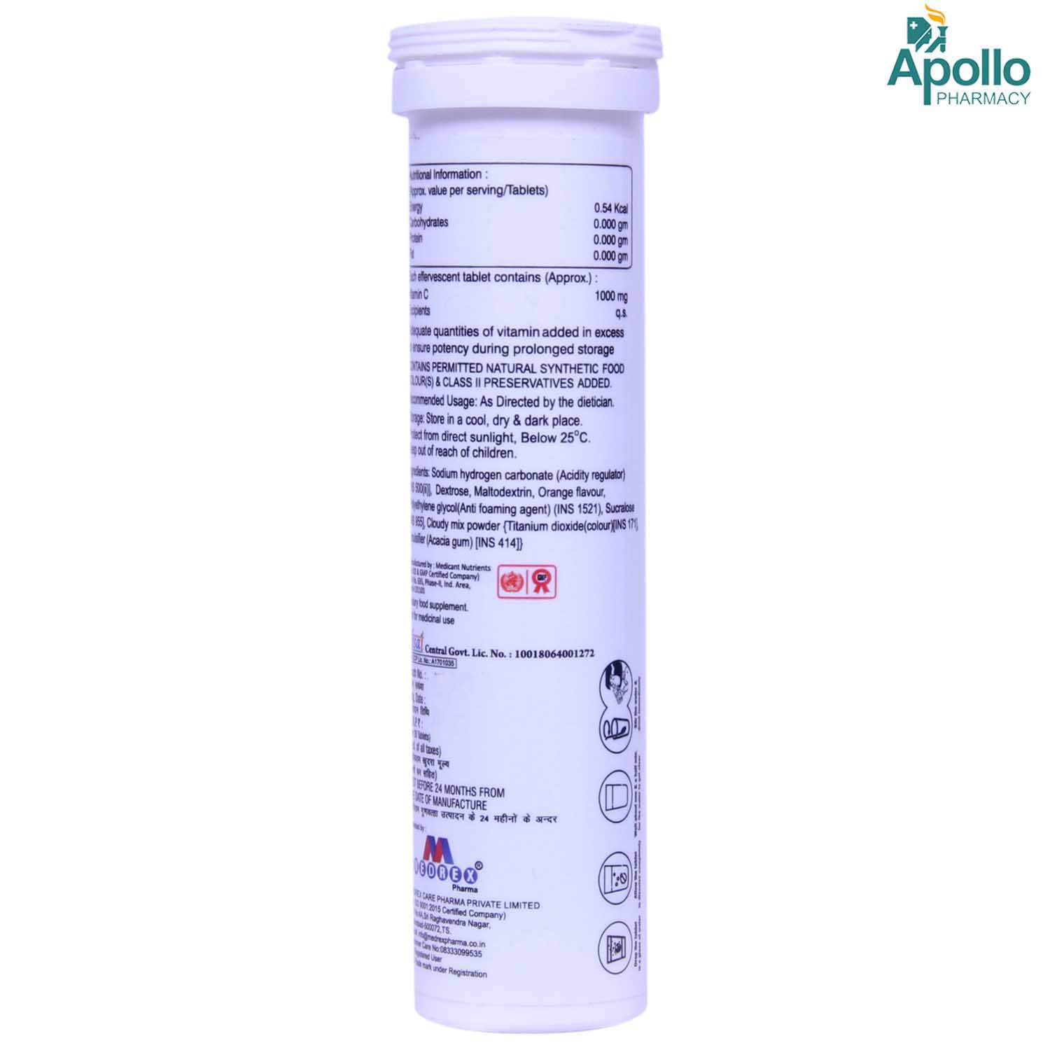 Revit C-1000 Sugar Free Orange Effervescent Tablet 20's Price, Uses ...