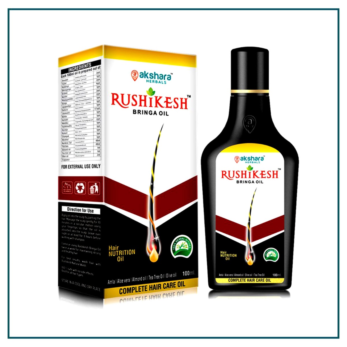Rushikesh Bringa Oil, 100 ml Price, Uses, Side Effects, Composition ...