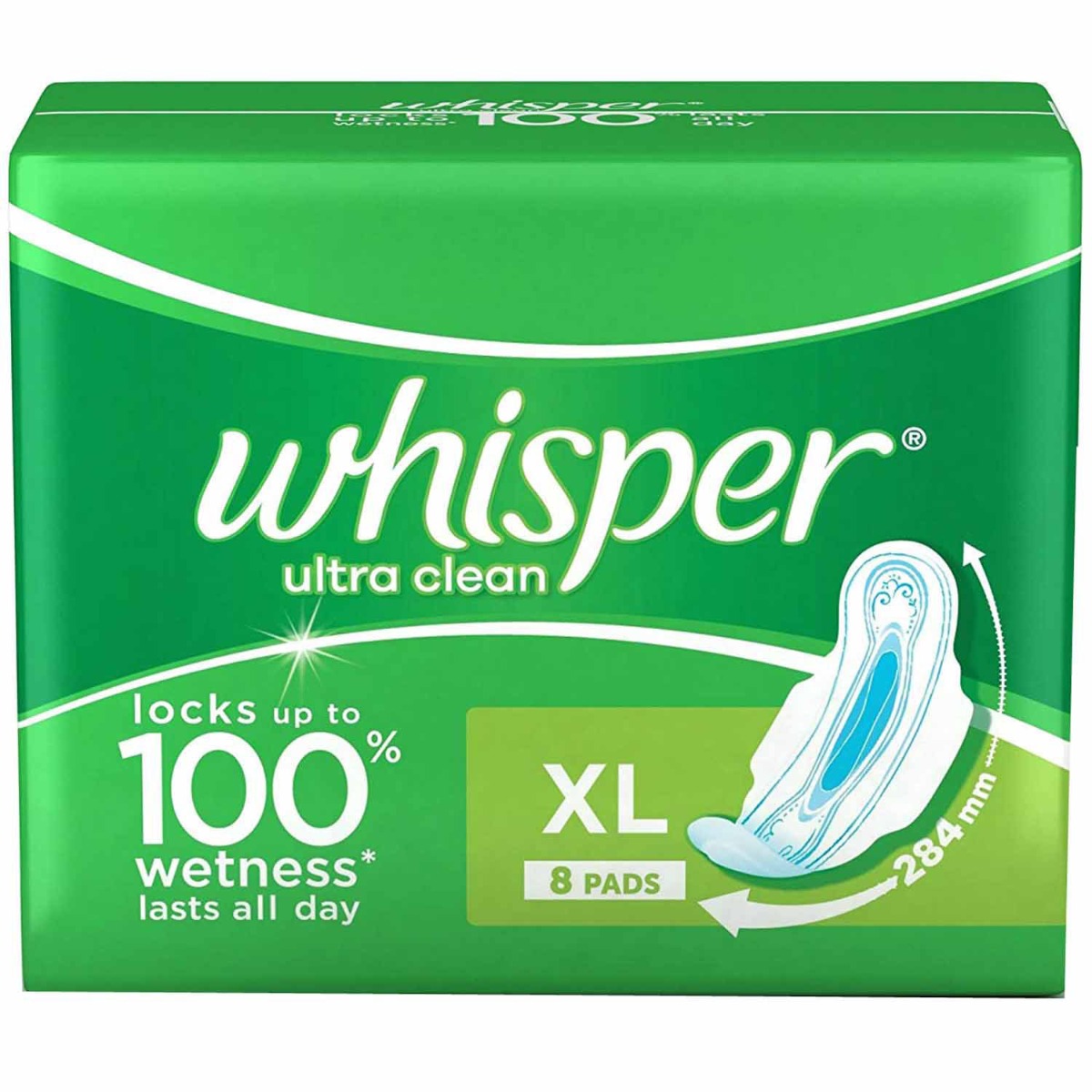 Whisper Ultra Clean Wings Sanitary Pads XL+, 7 Count Price, Uses, Side ...